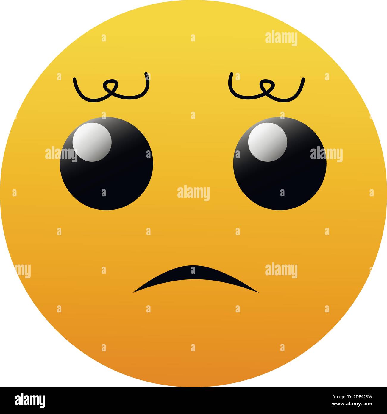 Symbol and icon of yellow unhappy face, vector illustration Stock ...