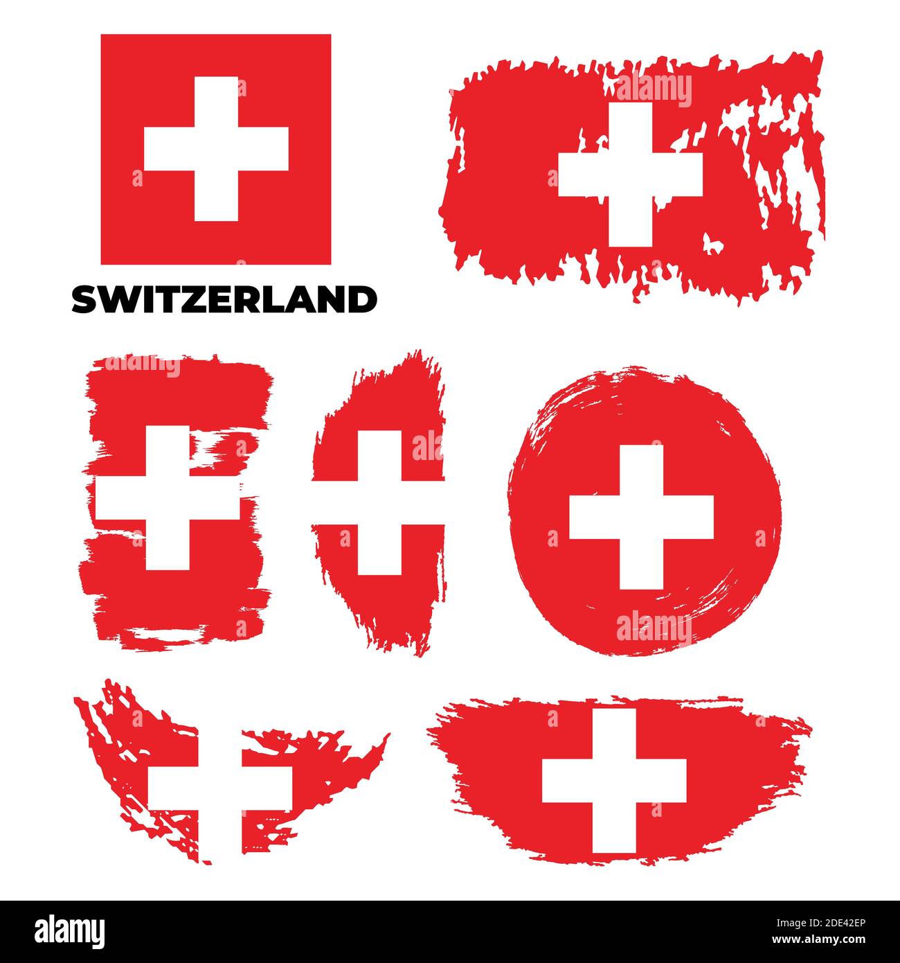Grunge Switzerland flags set. Vector stock illustration Stock Vector ...