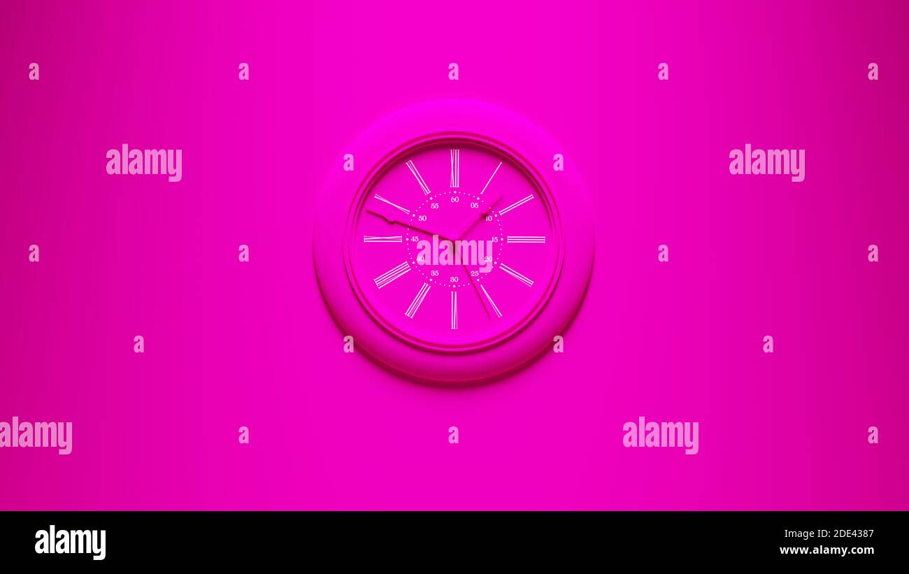 Pink Traditional Home Wall Clock 3d illustration render Stock Photo - Alamy