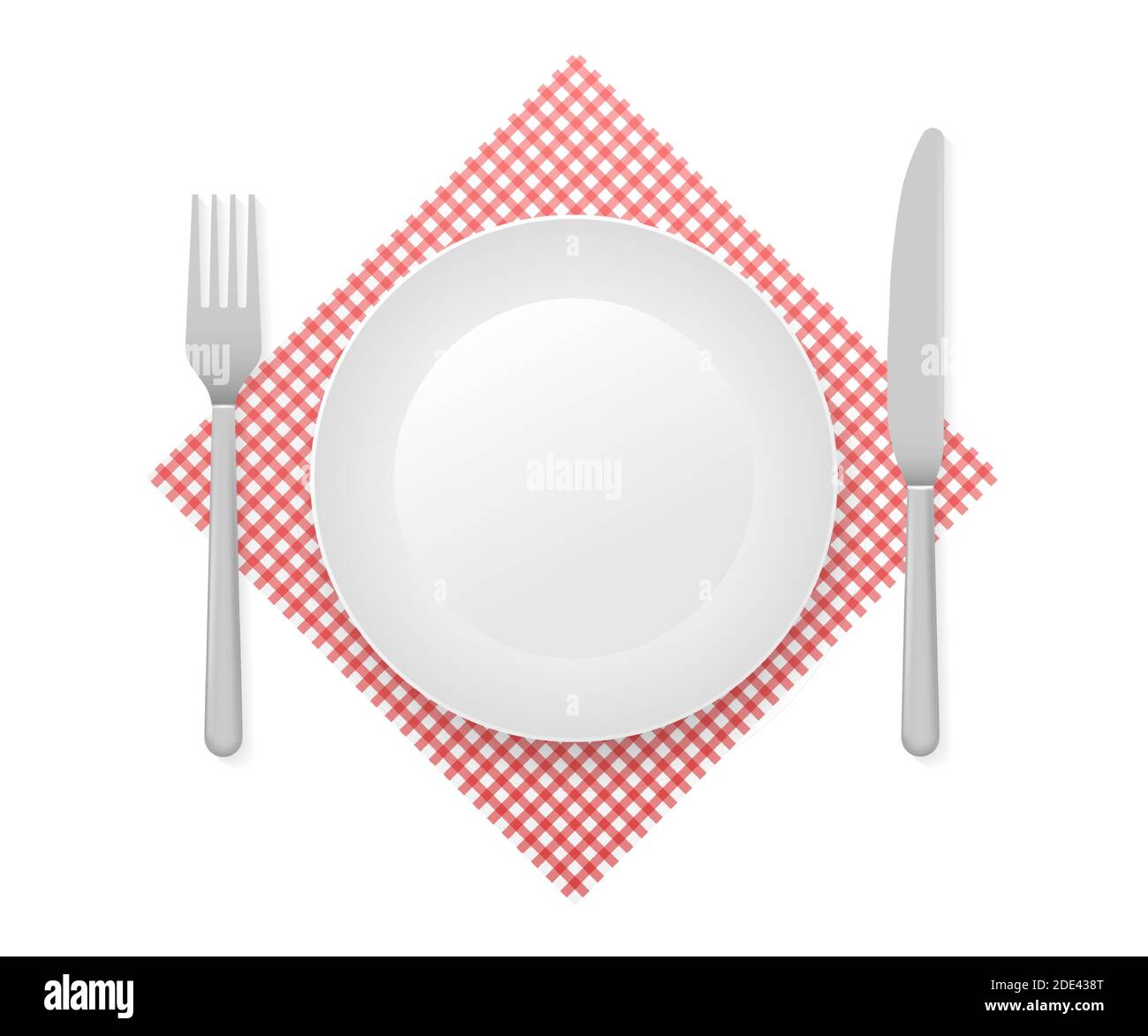 Dinner plate, knife and fork. Vector stock illustration Stock Vector ...