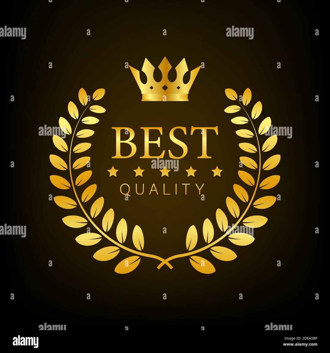 Best quality Gold sign with laurel. Vector stock illustration Stock ...