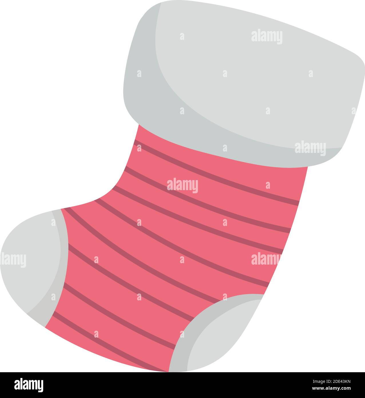 christmas sock decoration cartoon icon white background vector ...