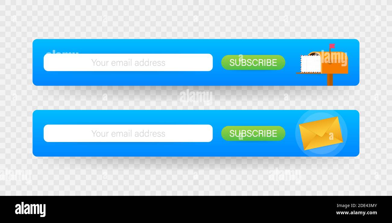 Email subscribe, online newsletter vector template with mailbox and submit button. Vector stock ...