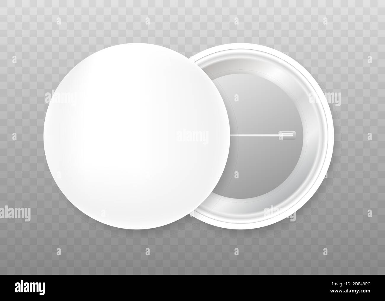 Pin badges. White round blank button. Souvenir magnet badging mockup ...