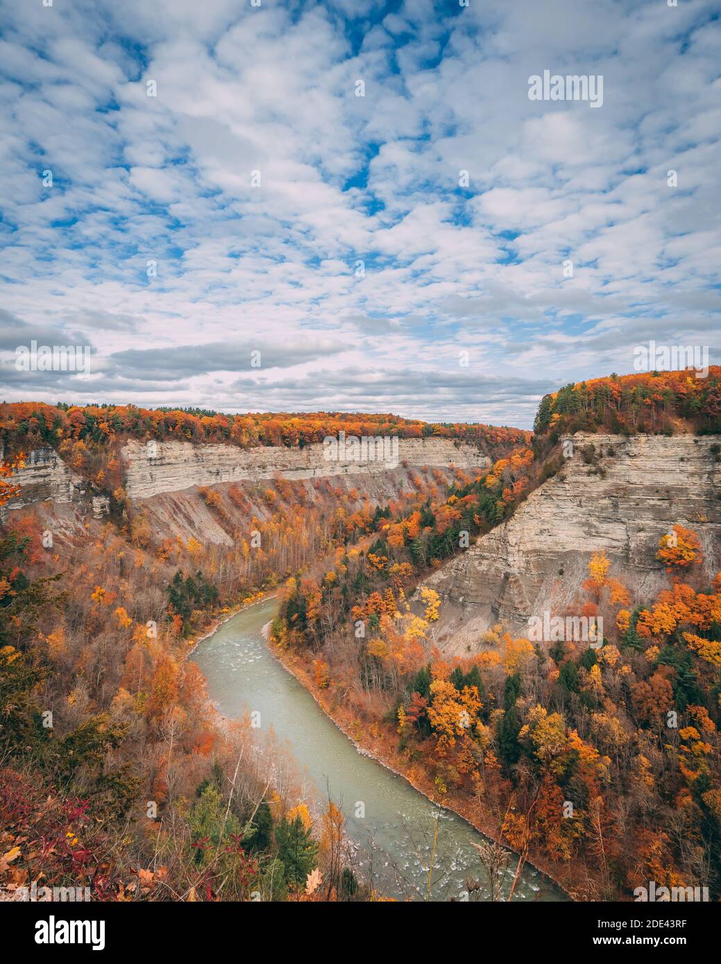 Autumn colors in the gorge at Letchworth State Park, in New York Stock ...