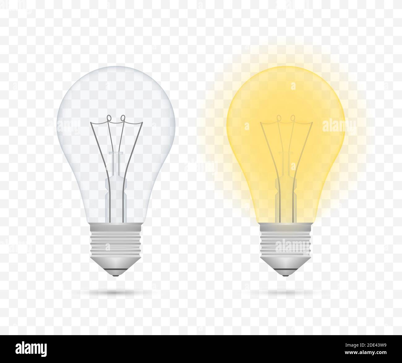 Realistic transparent light bulb. lamp, incandescent bulb. Vector stock ...