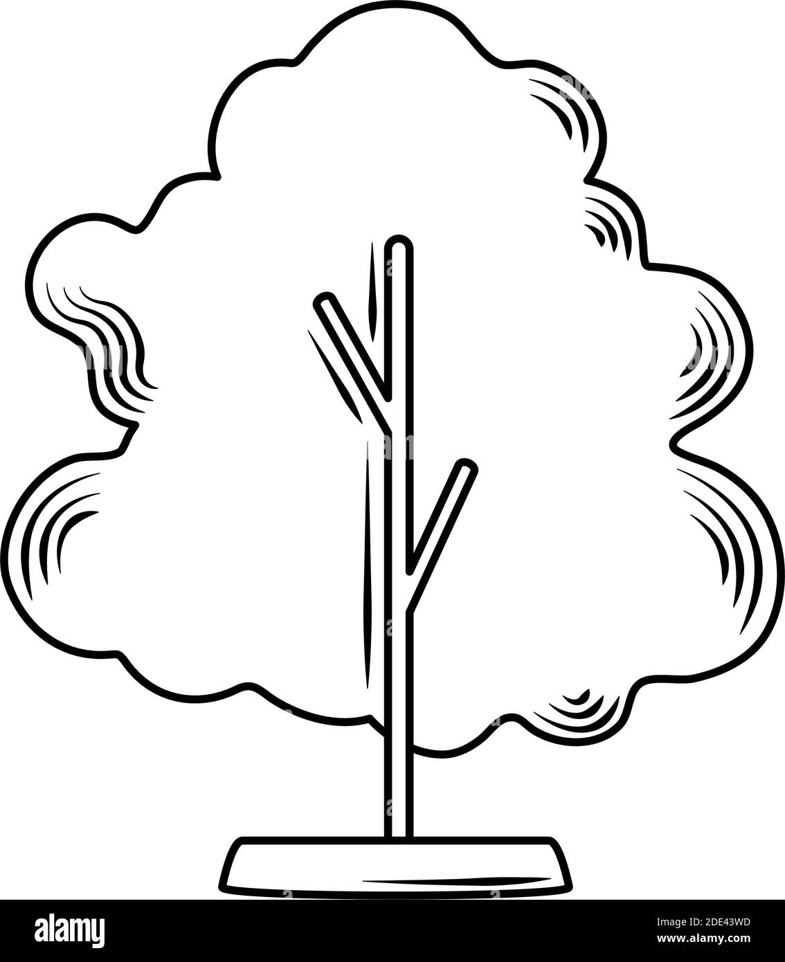 tree nature decoration pictogram linear style icon vector illustration ...