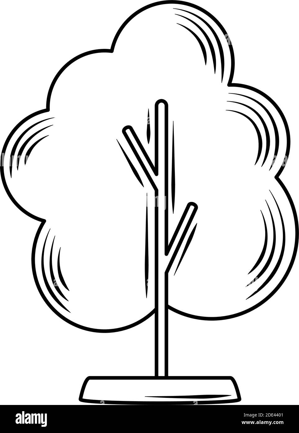 tree natural leafy linear style icon vector illustration Stock Vector ...