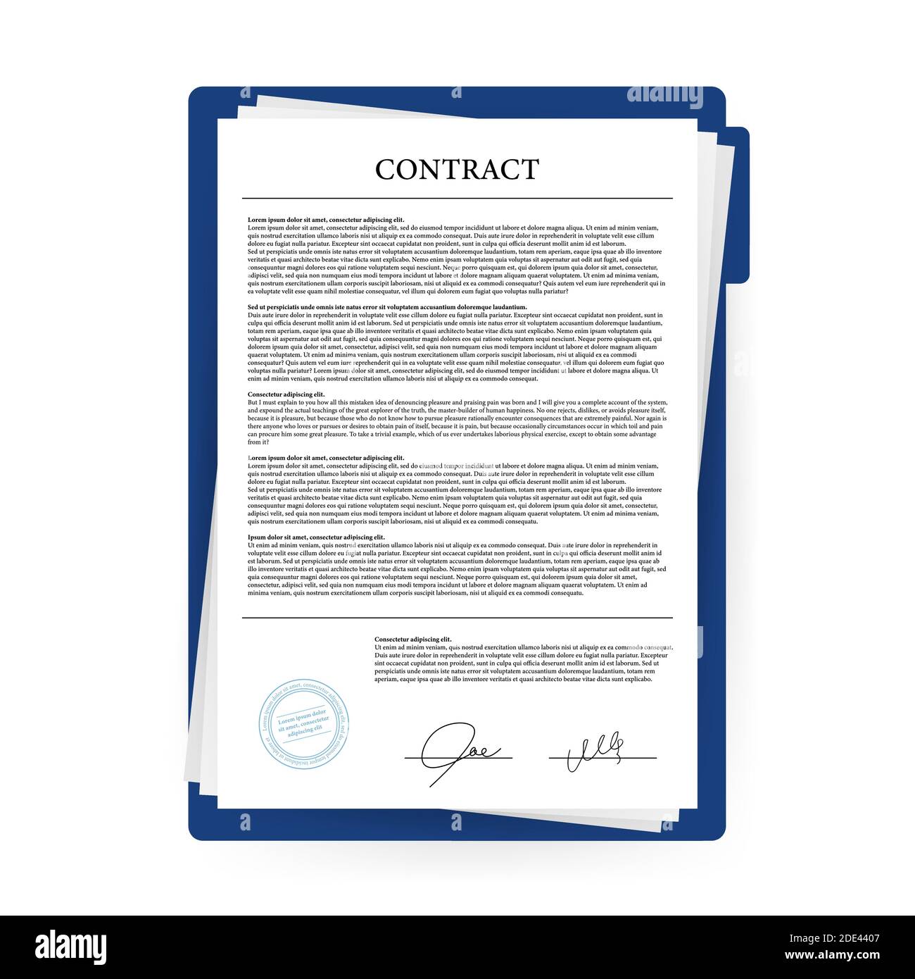 Contract agreement paper blank with seal. Vector illustration Stock ...