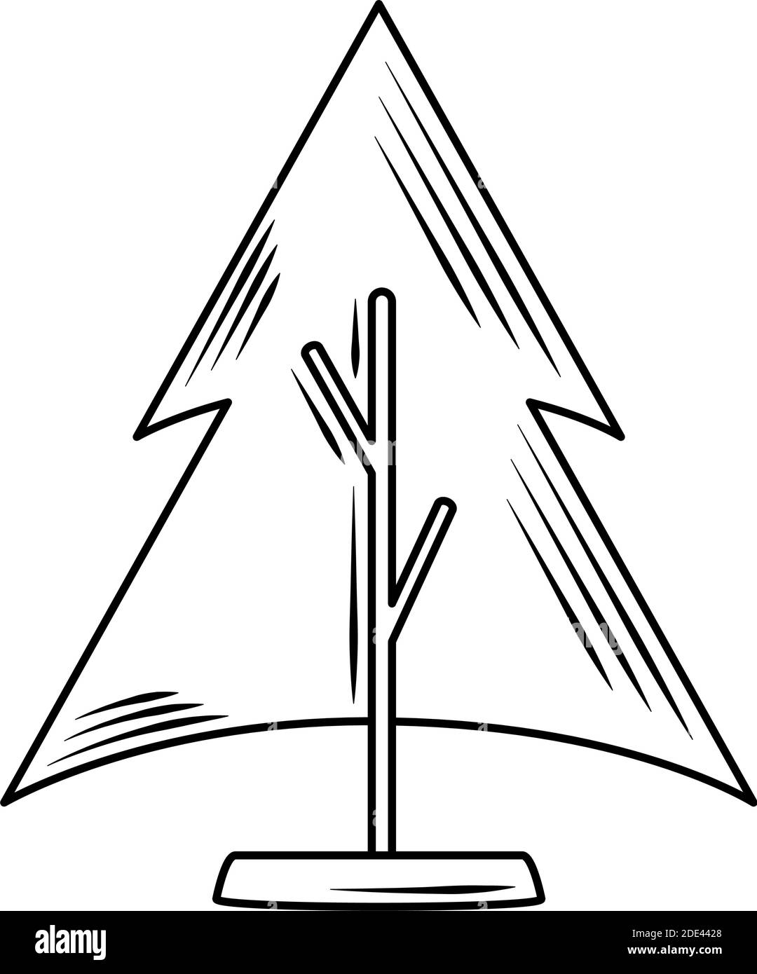 tree botanical nature decoration linear style icon vector illustration ...