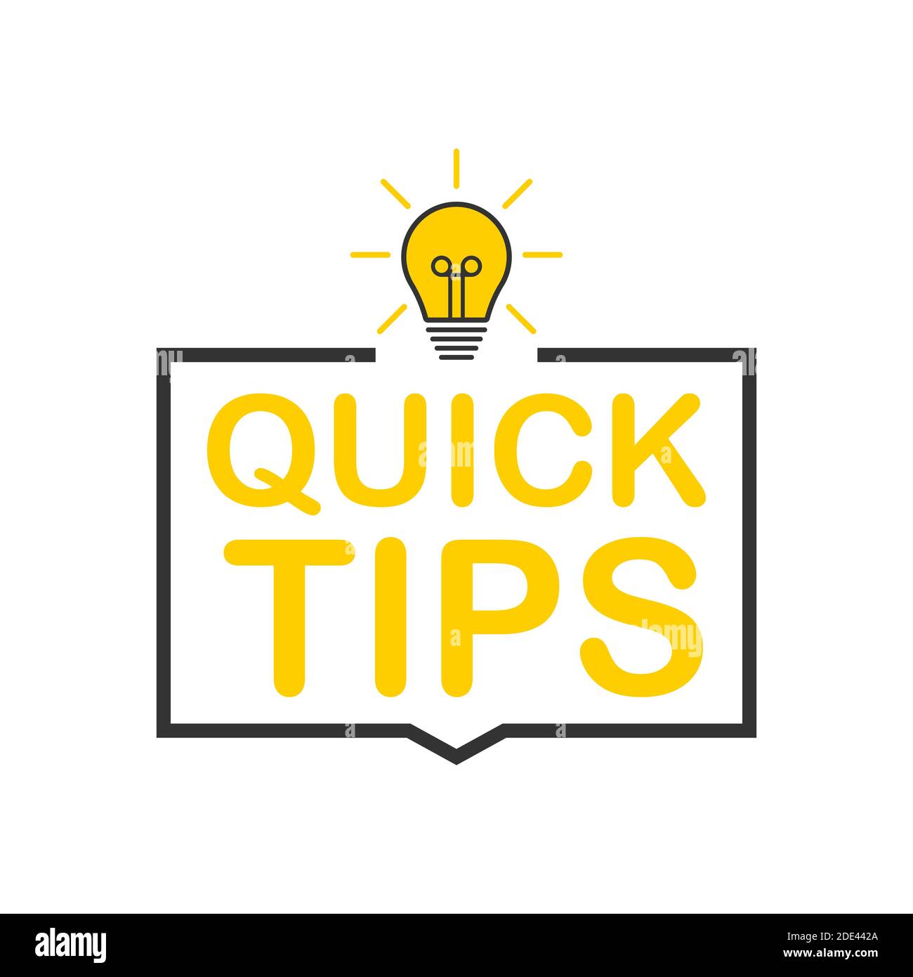 Quick tips badge with speech bubble for text. Vector stock illustration Stock Vector Image & Art ...