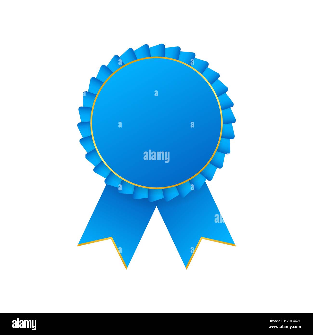 Blue award rosette with ribbon. Vector stock illustration Stock Vector ...