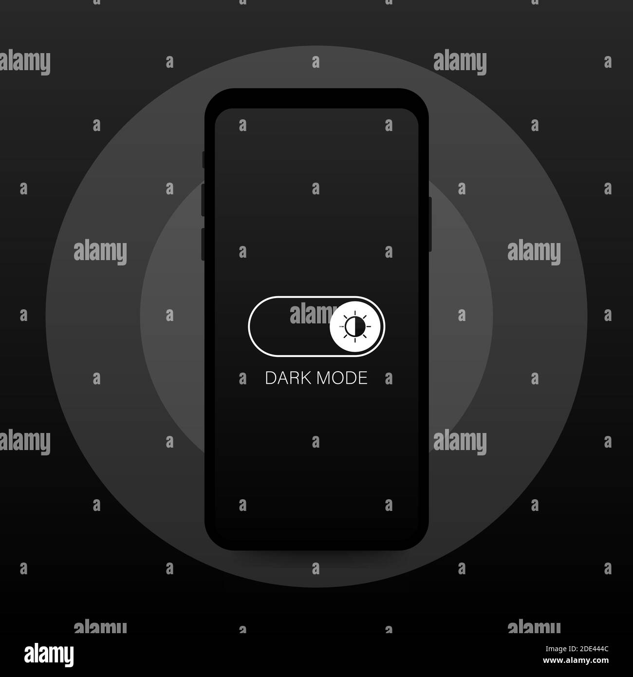 Vector On Off Switch. Dark and Light Mode Switcher for Phone Screens. Toggle Element for Mobile ...
