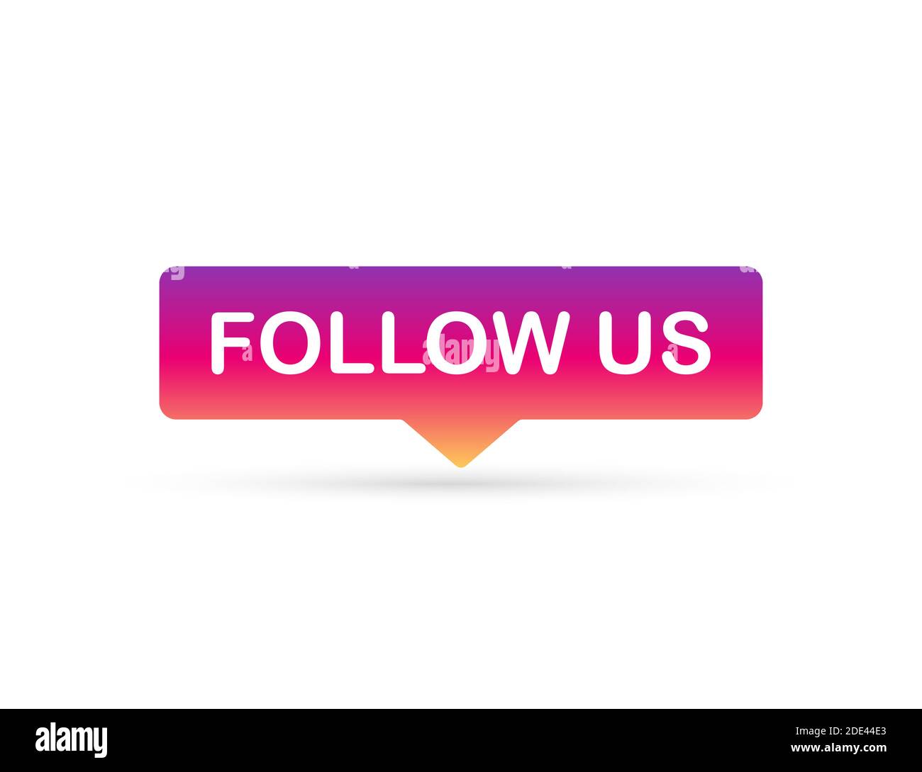 Button Follow us on white background. Vector illustration Stock Vector ...
