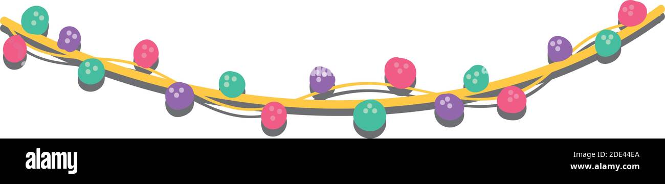 light bulb string ornament decoration celebration icon vector ...