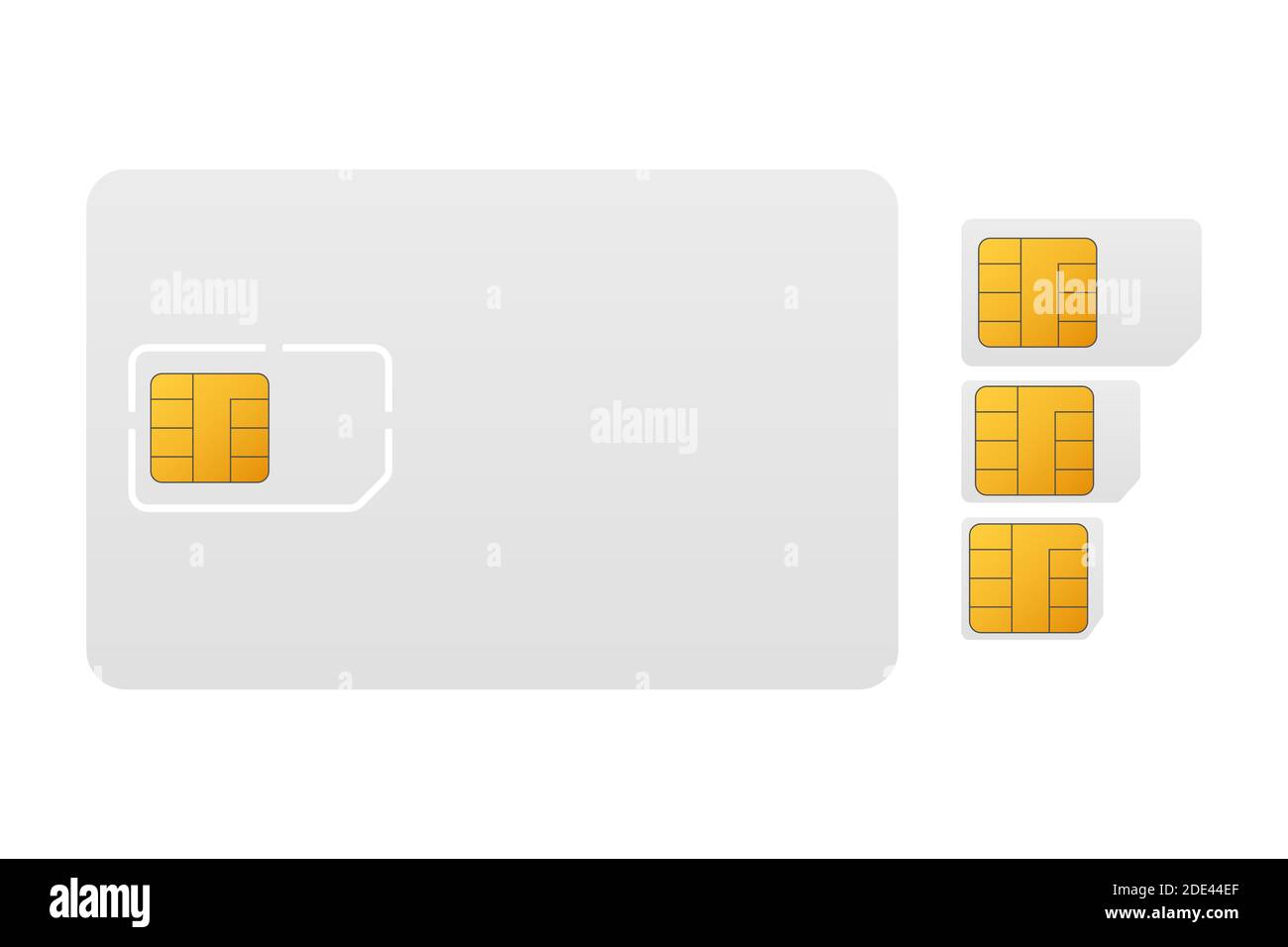 Vector Mobile Cellular Phone Sim Card Chip Isolated on Background ...