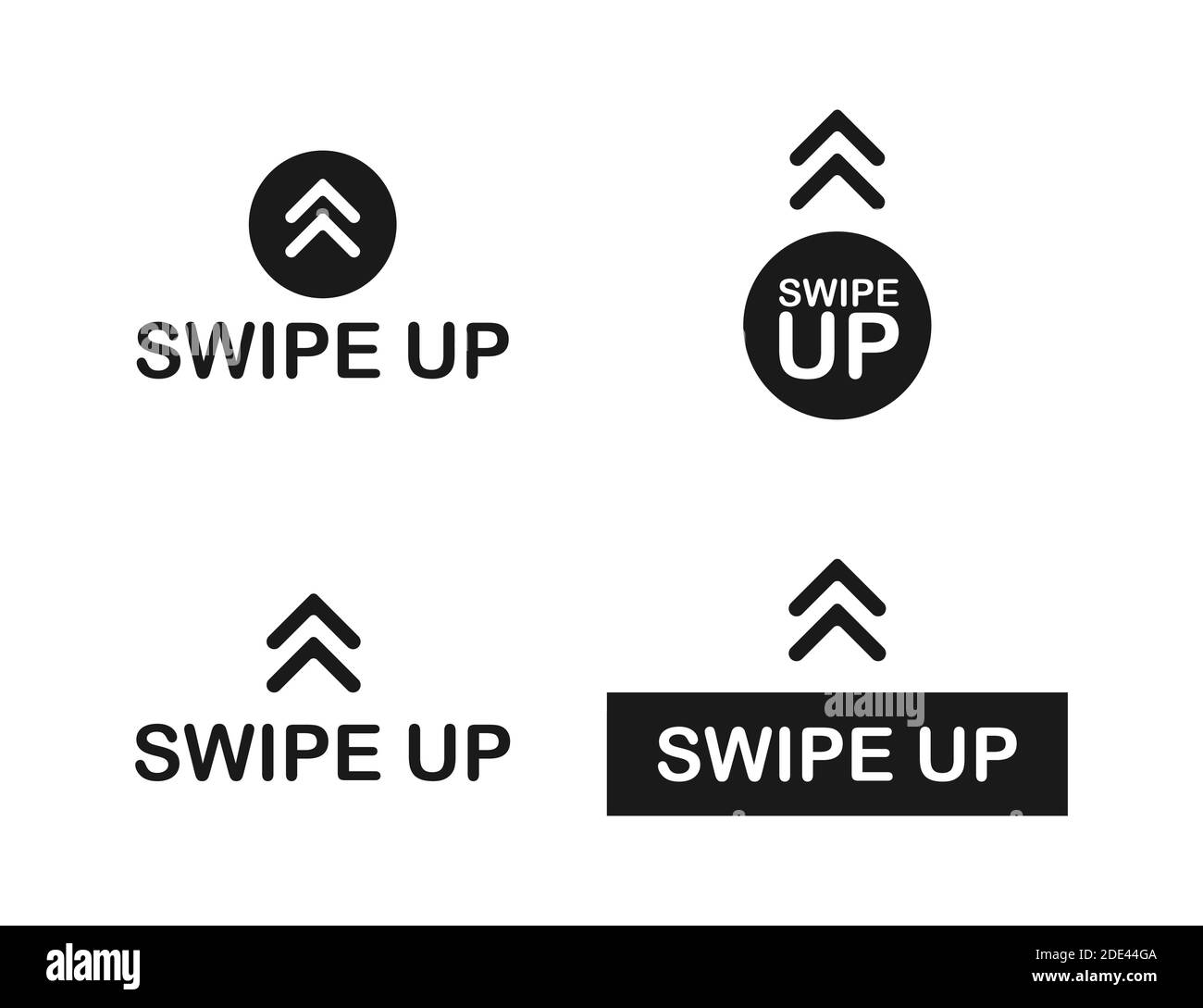 Swipe up icon set isolated on background for stories design. Vector ...