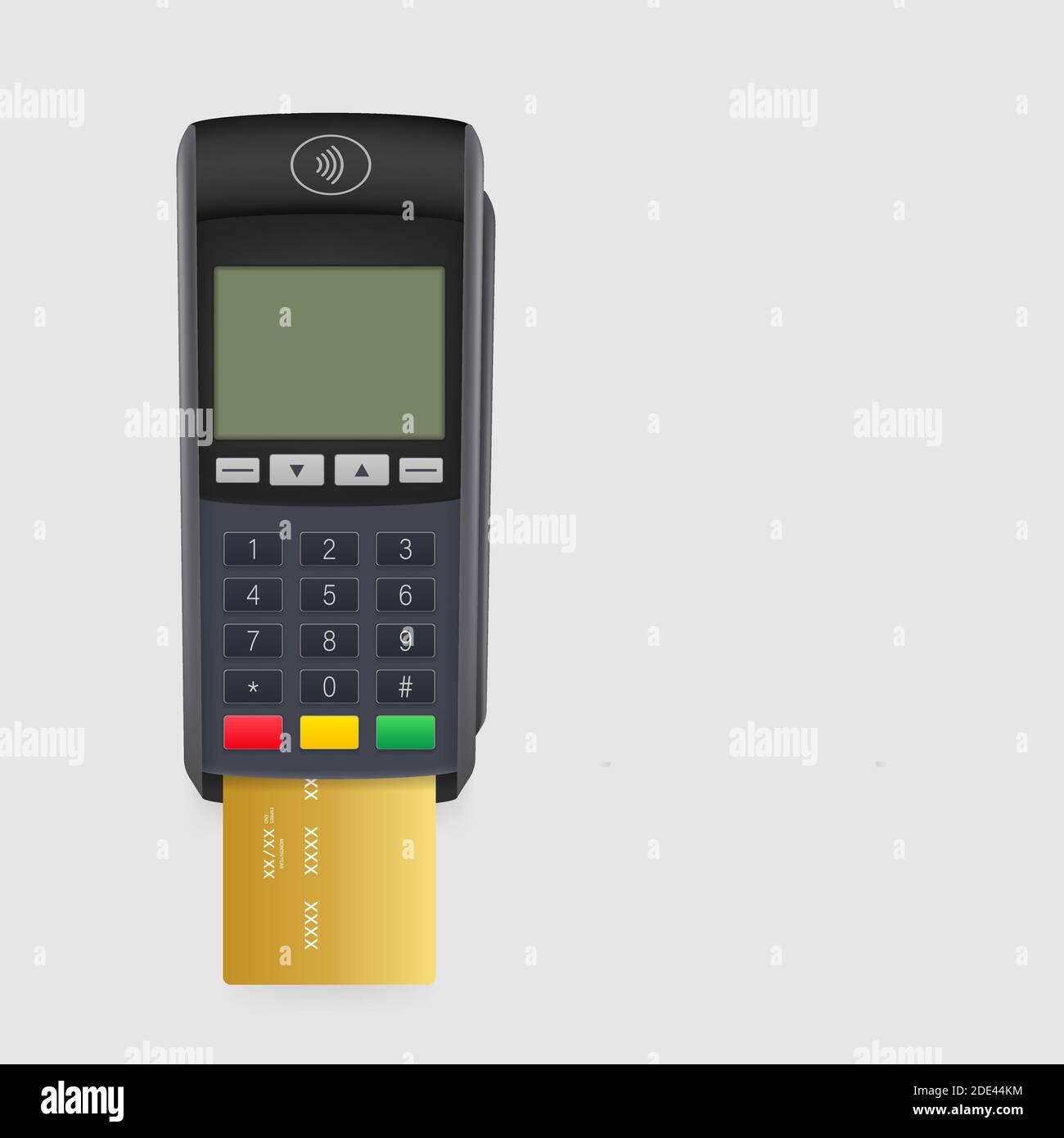 Payment terminal mockup. Pos terminal with blank screen. Cash register ...