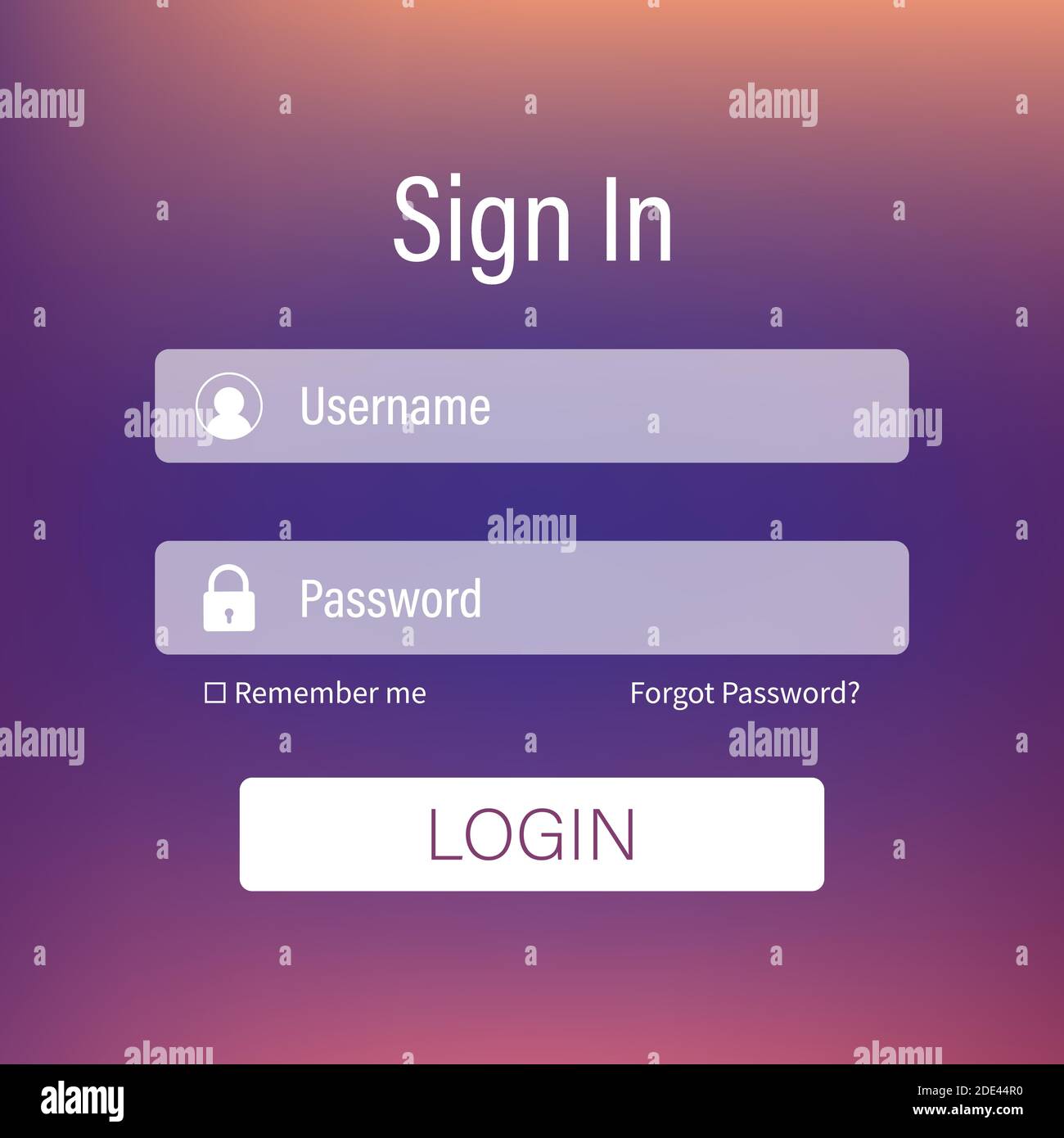 Login form page. Website ui vector elements. Vector stock illustration ...