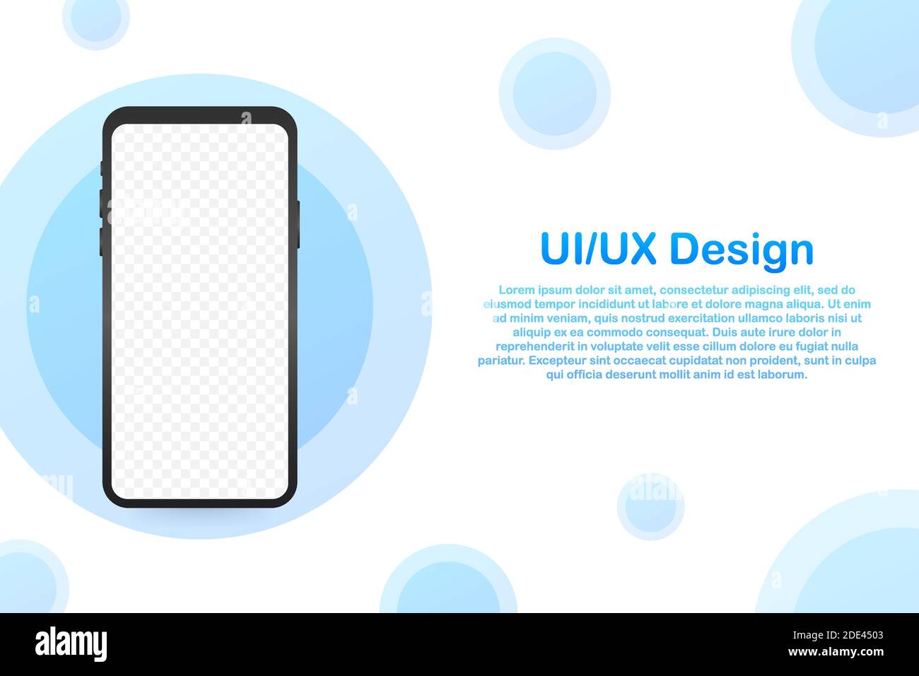 Device mockup banner. Smartphone UI UX design interface. Blank screen ...