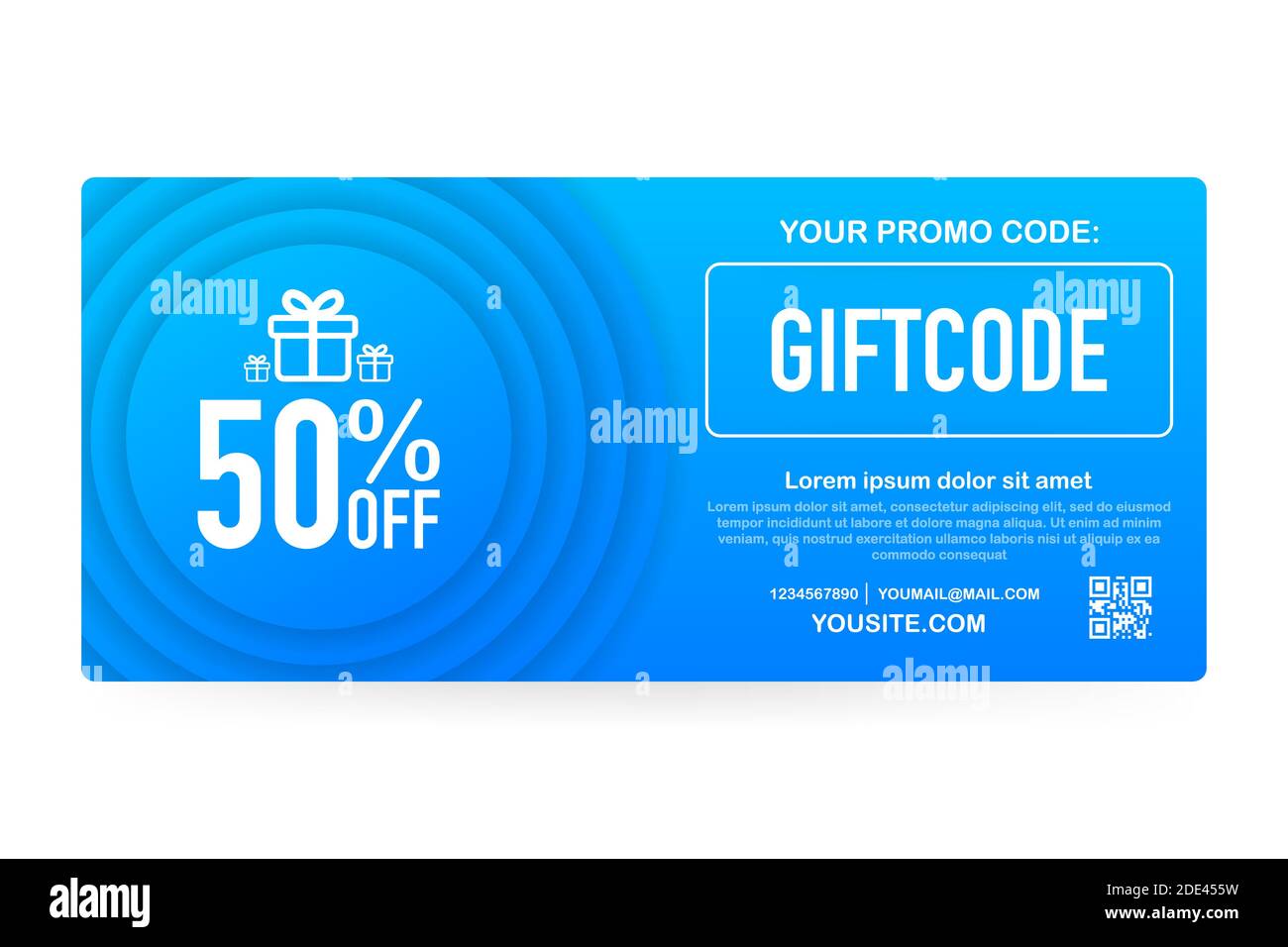 Template Red And Blue Gift Card Promo Code Gift Voucher With Coupon Template Red And Blue Gift Card Promo Code Gift Voucher With Coupon
