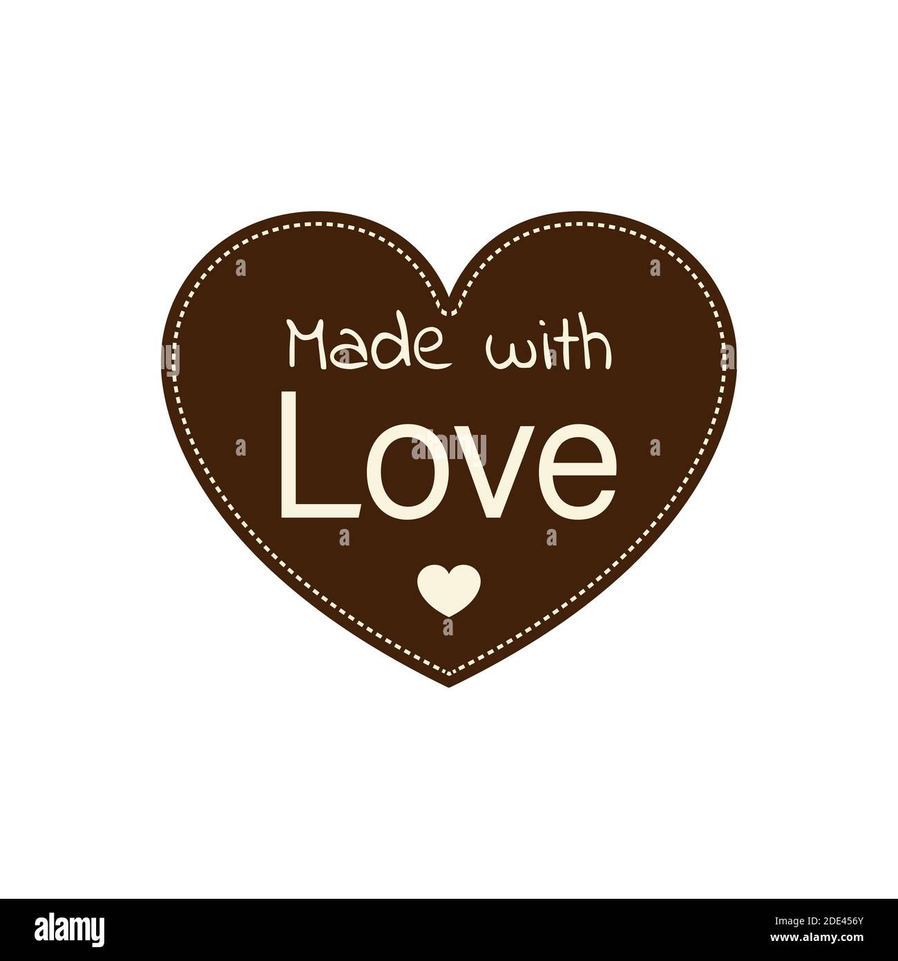 Made with love, label and badge with hand-lettering type. Vector stock ...