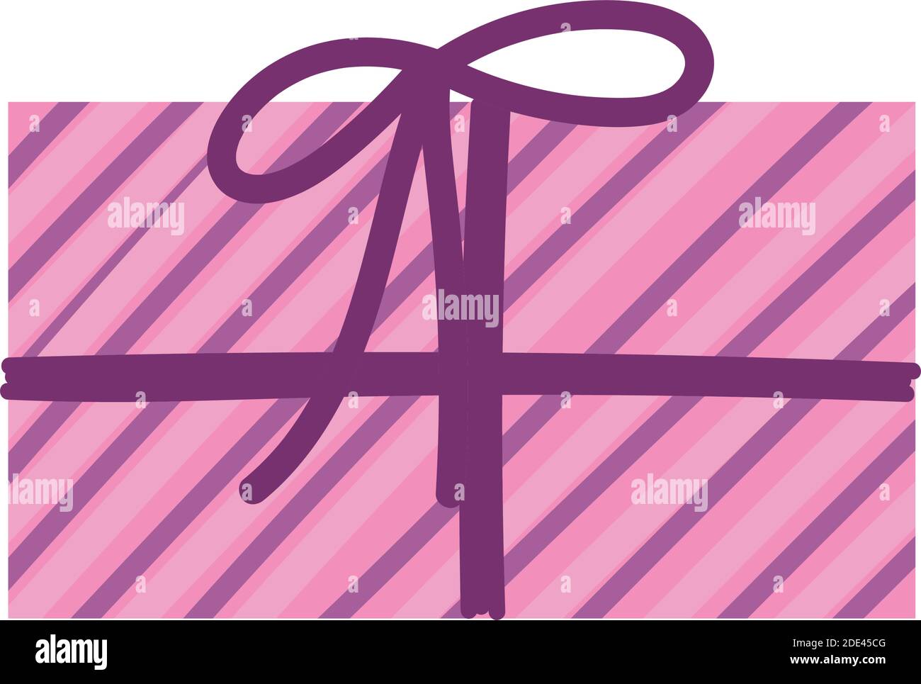 striped gift box celebration party icon white background vector ...
