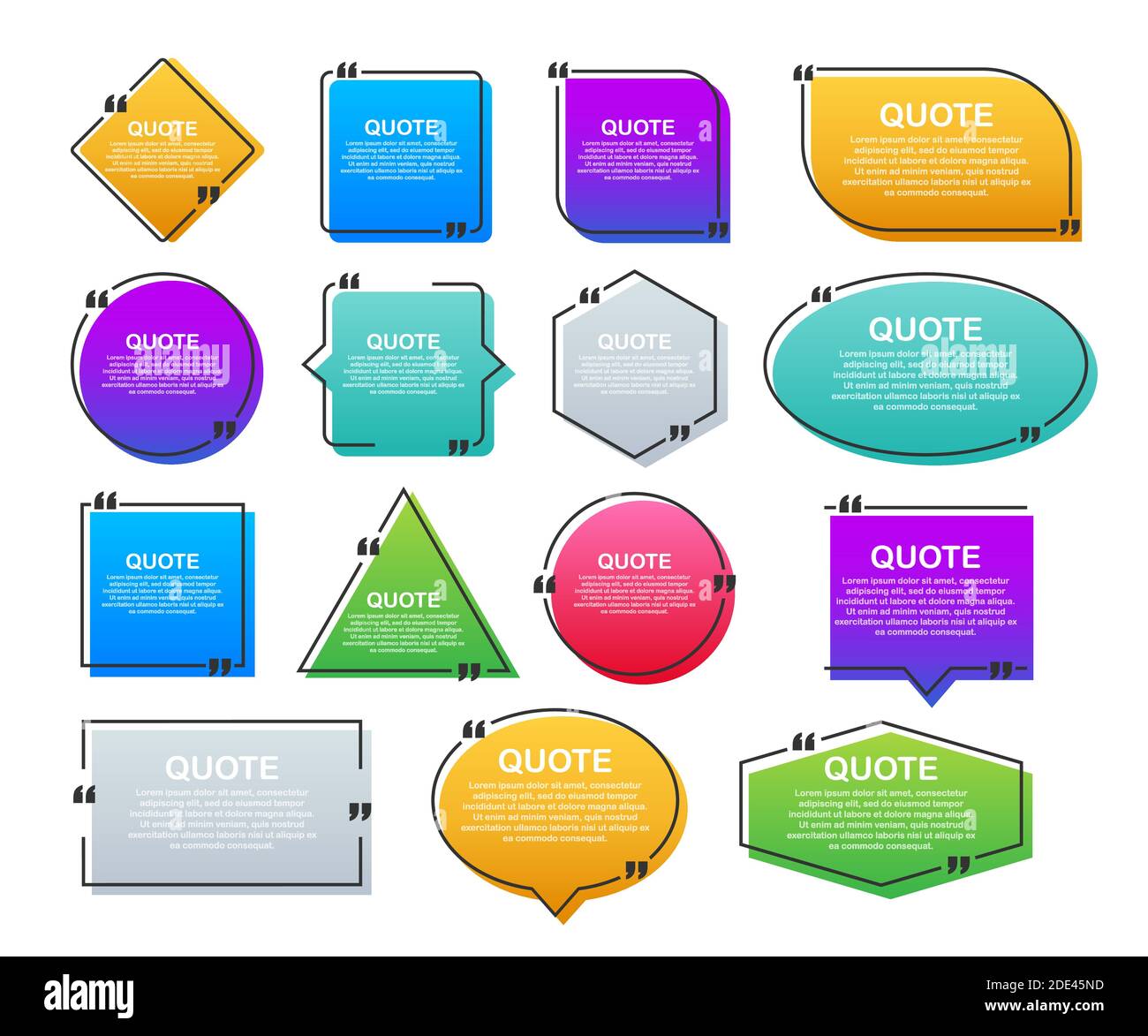 Set Quote frames. Blank template with print information design quotes ...