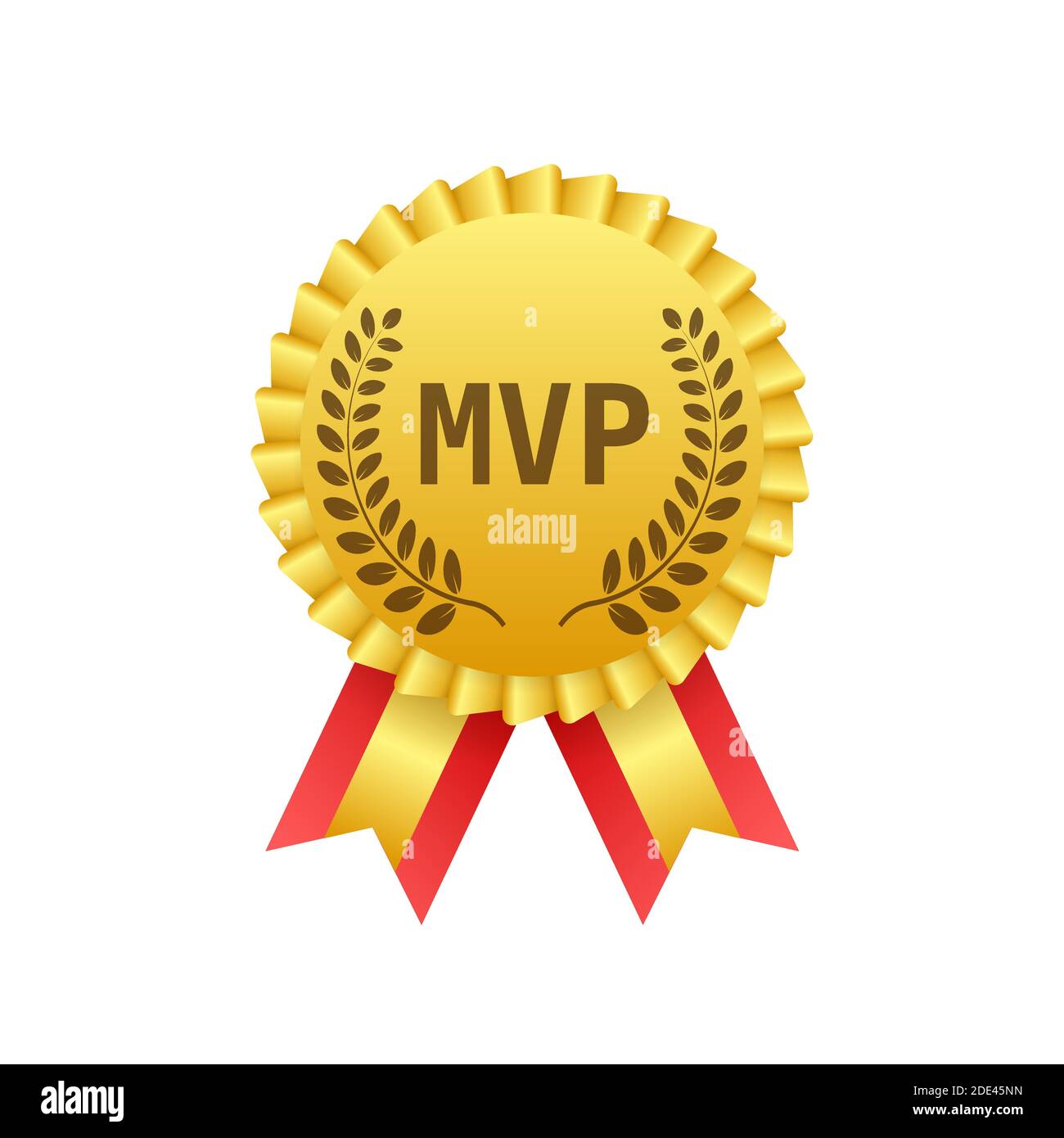 MVP gold medal award on white background. Vector stock illustration ...