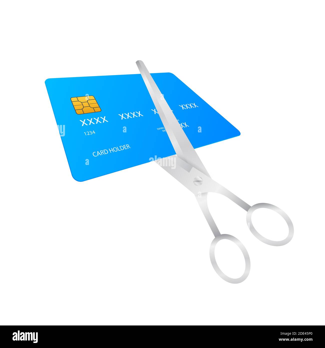 Scissors cutting credit card. Vector stock illustration Stock Vector ...