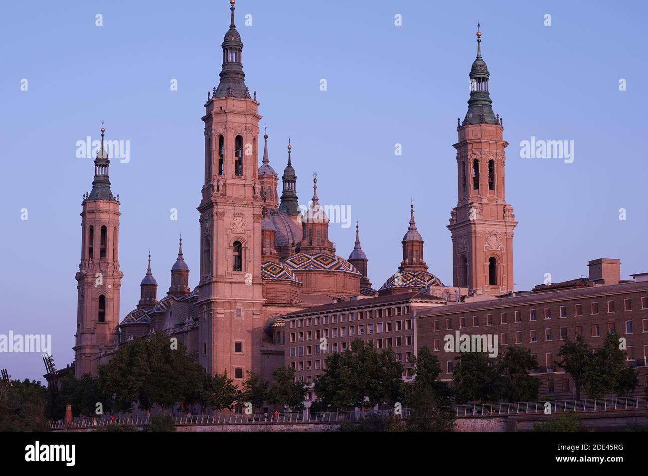 The Cathedral-Basilica of Our Lady of Pilar in Zaragoza, Spain Stock ...