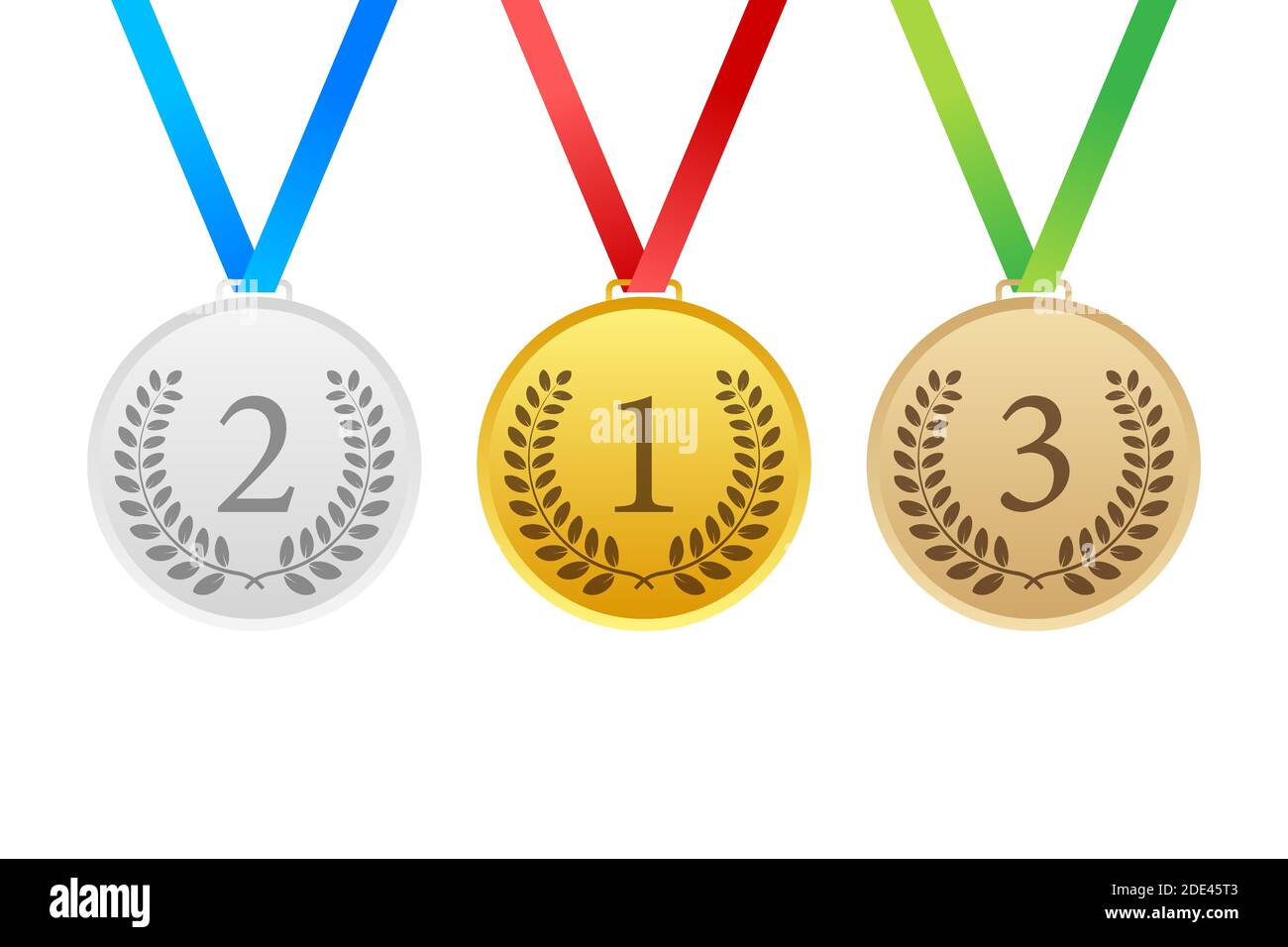 Gold, Silver and Bronze Award Medal Icon. Vector stock illustration ...