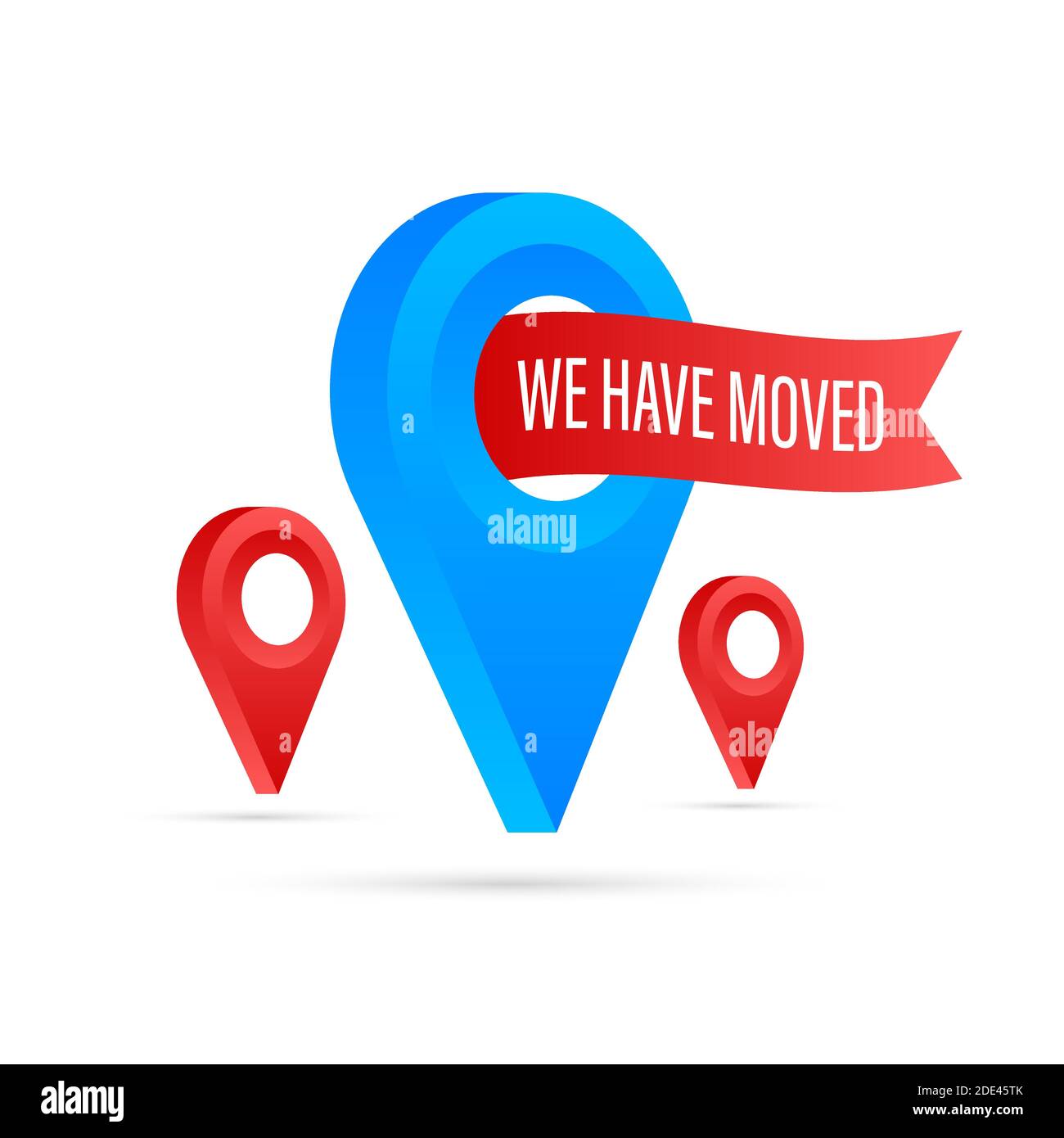 We have moved. Moving office sign. Clipart image isolated on blue ...