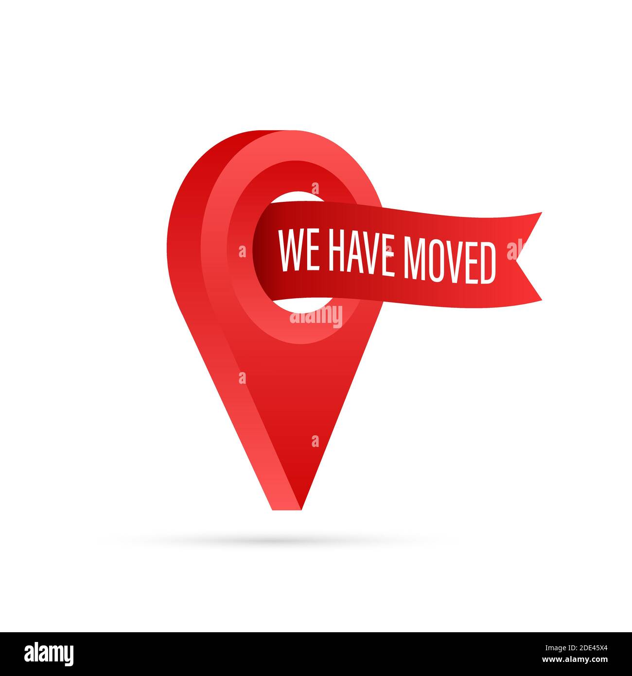 We have moved. Moving office sign. Clipart image isolated on blue ...