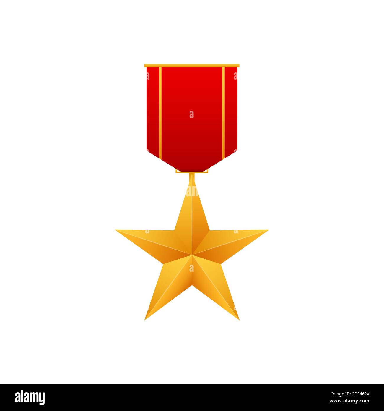 Hero of the Soviet Union gold star award. Illustration on white ...