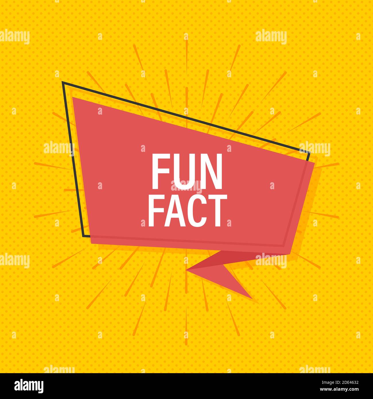 Ribbon banner with text fun fact, poster in pop art style. Vector stock ...