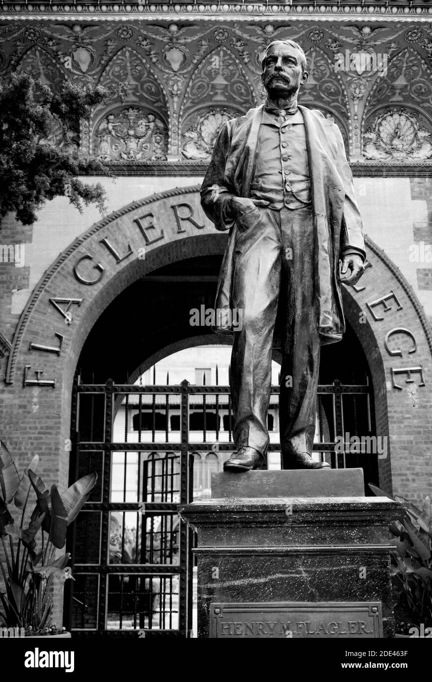 Henry flagler statue flagler college Black and White Stock Photos ...