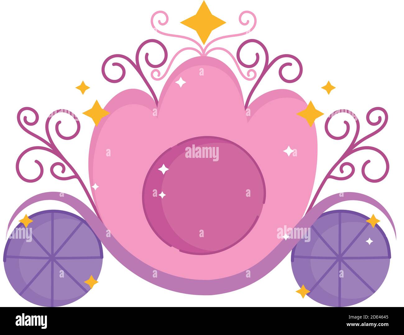 princess carriage fairytale transport cartoon icon vector illustration ...