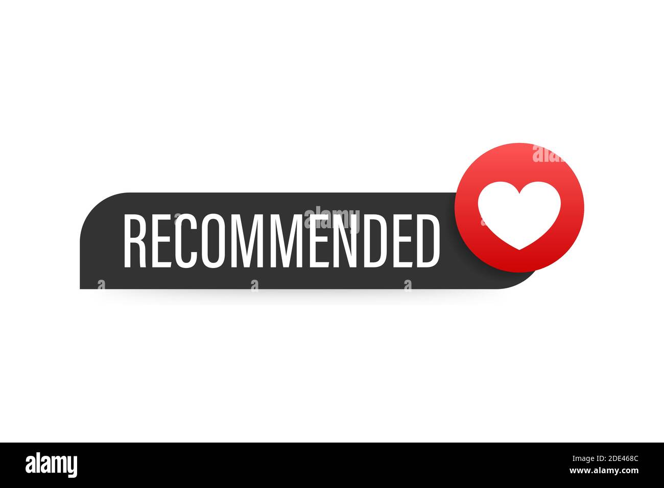 Recommend icon. Red label recommended on red background. Vector stock ...