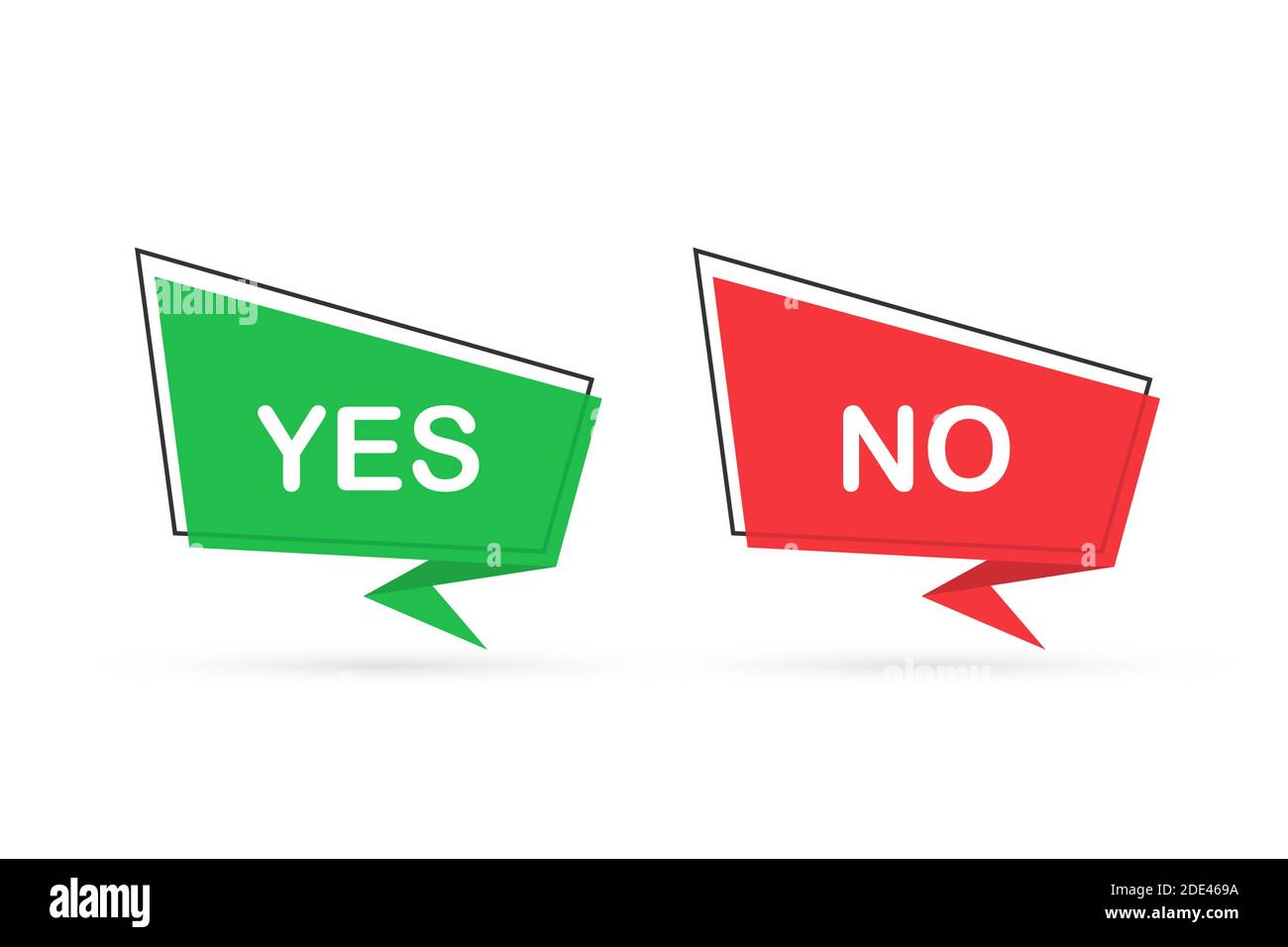 Yes No word text on talk shape. Vector stock illustration yes no in ...