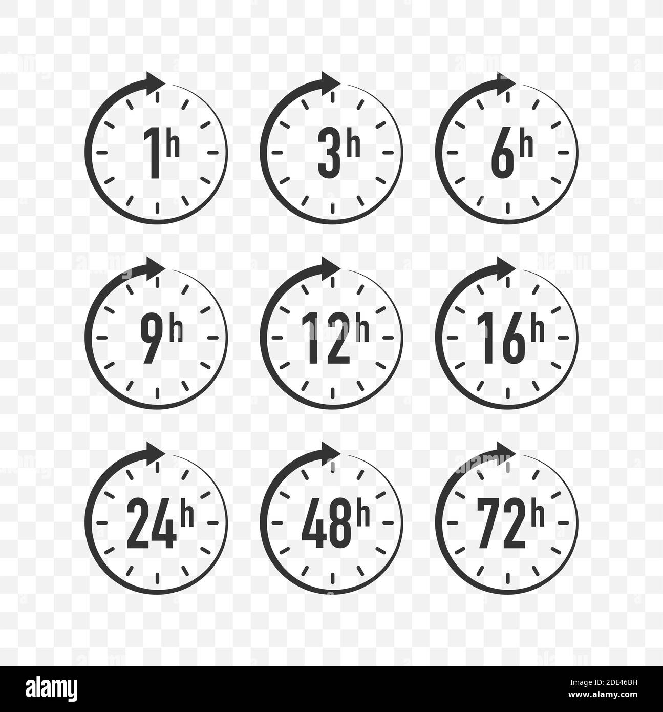 Clock arrow. Work time effect or delivery service time. Vector stock ...