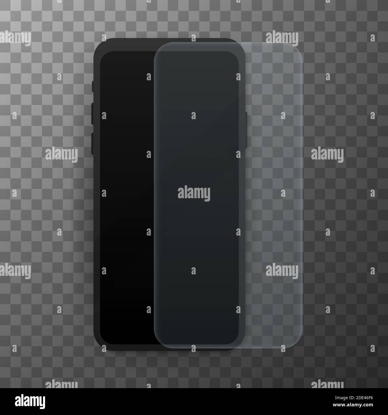 Vector screen protector film or glass cover. Screen protect Glass ...