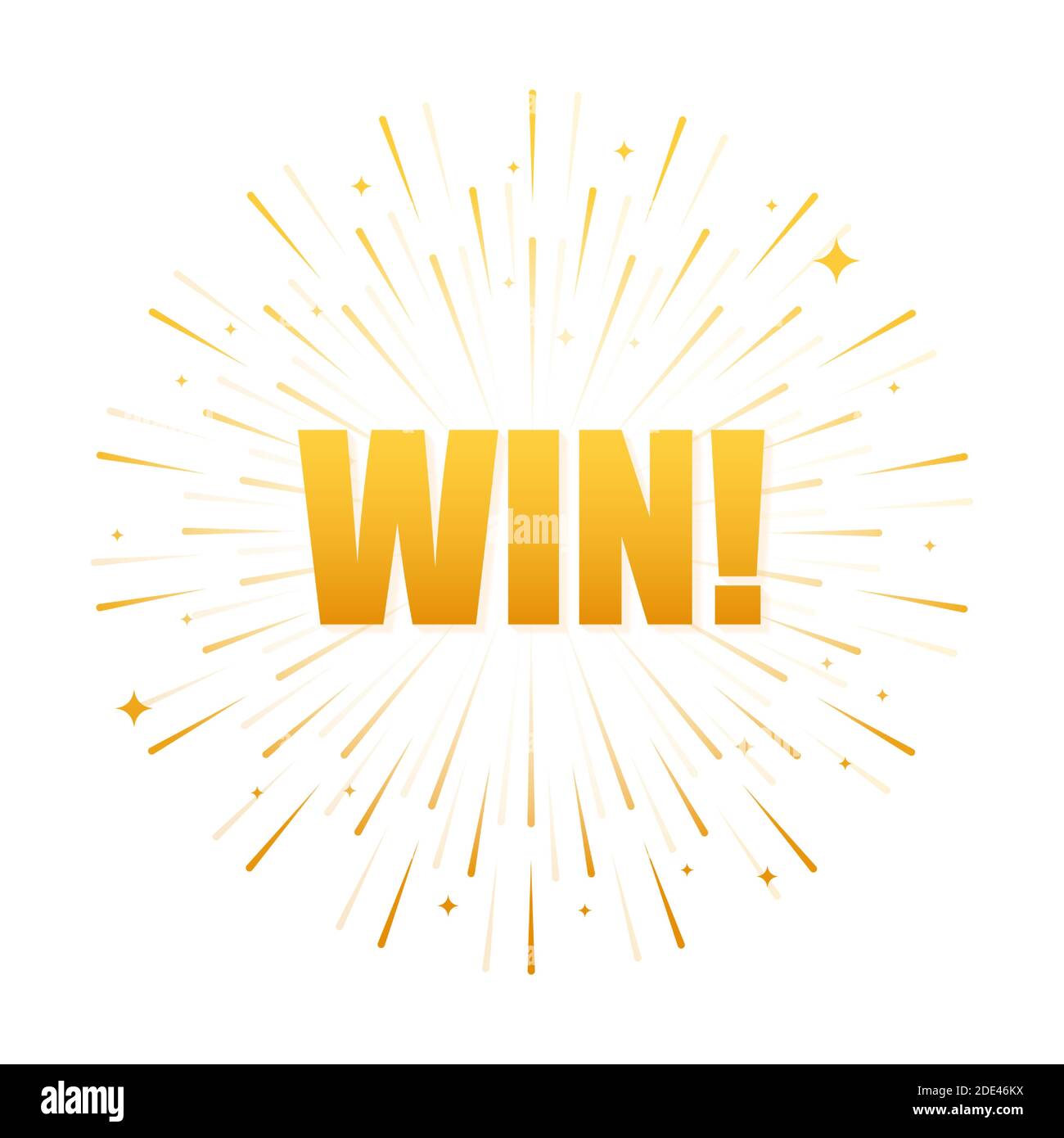 Win sign with fireworks, Sunburst. on white background. Vector stock ...
