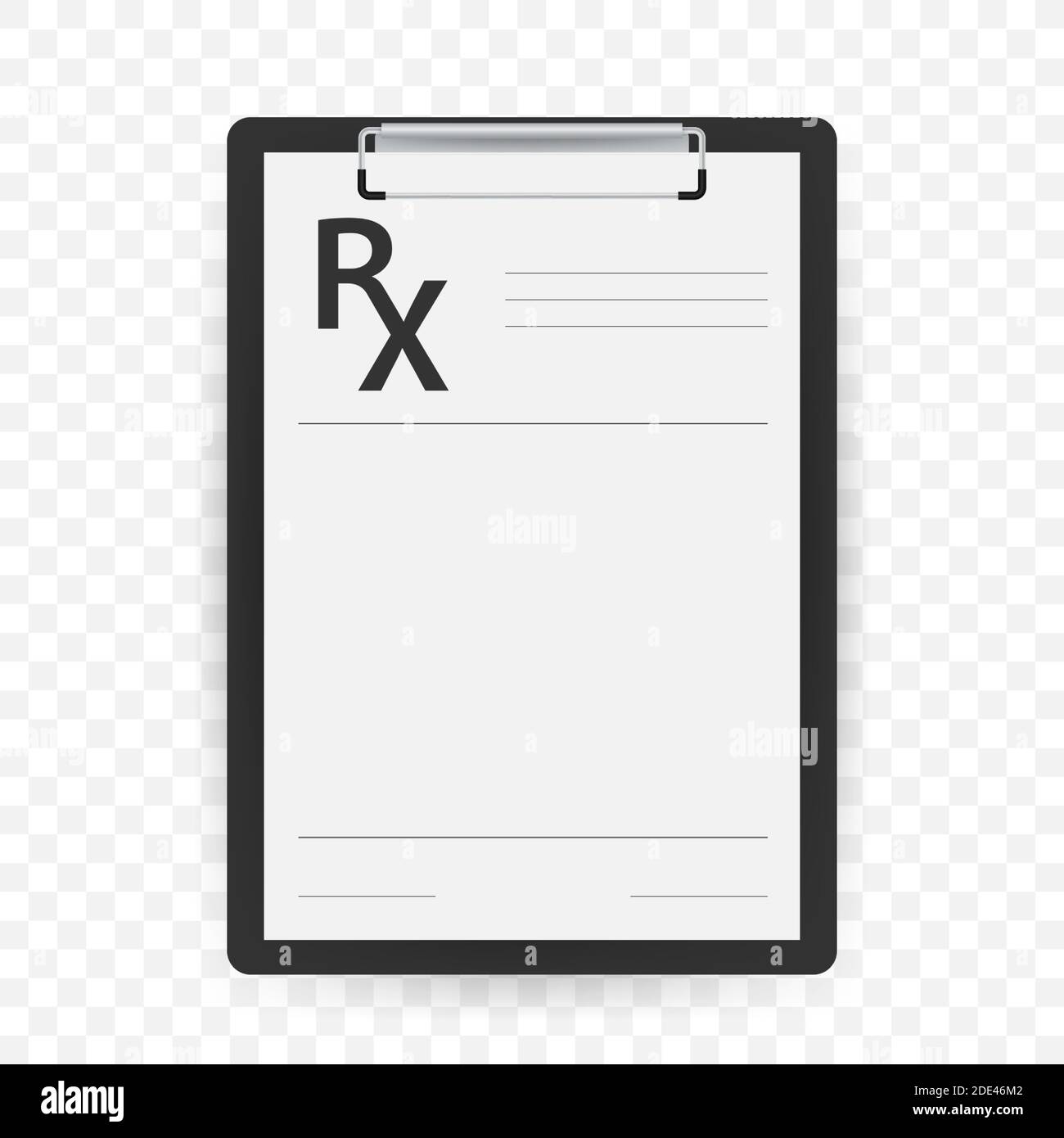 Blank Rx prescription form isolated on white background. Vector stock ...