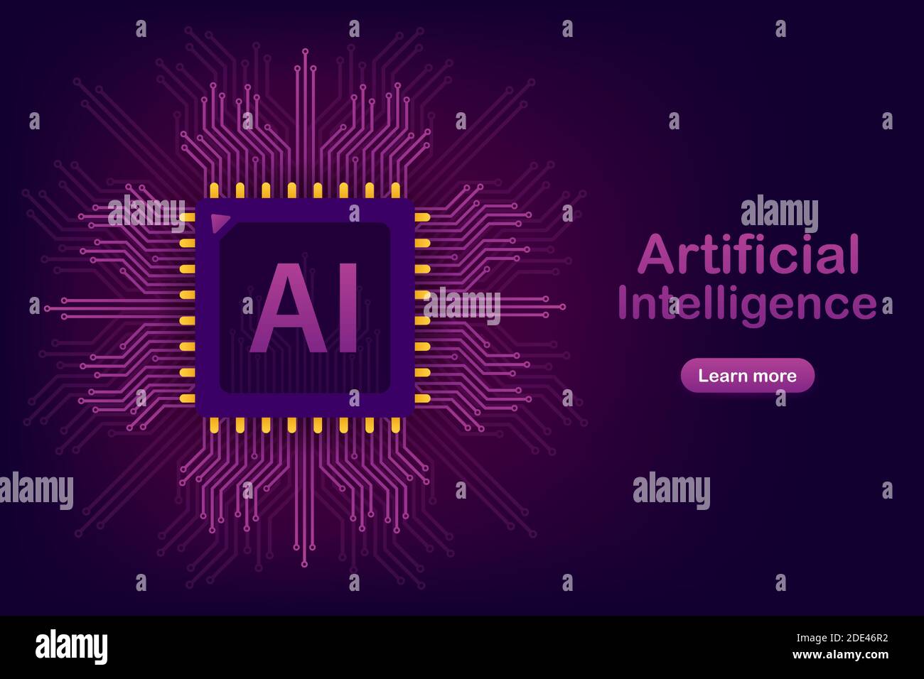 Artificial Intelligence landing page. Ai banner. Website template for ...
