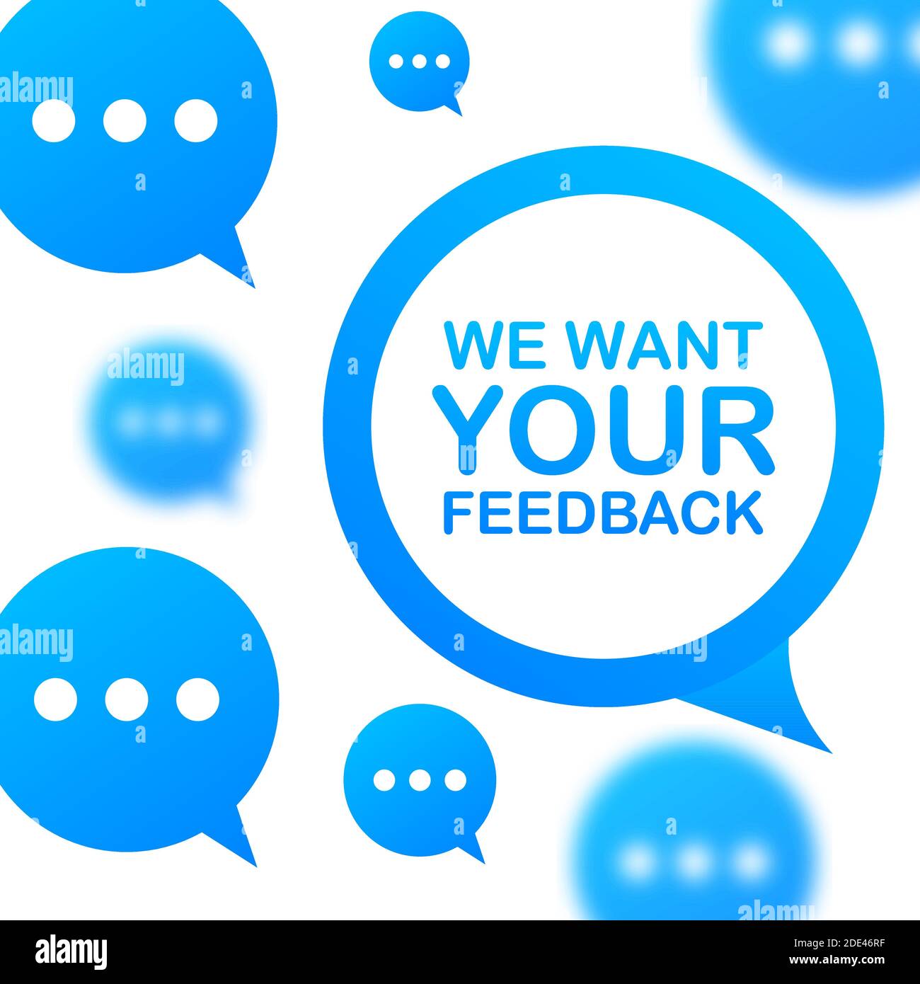 Business concept with text We Want Your Feedback. Vector stock ...