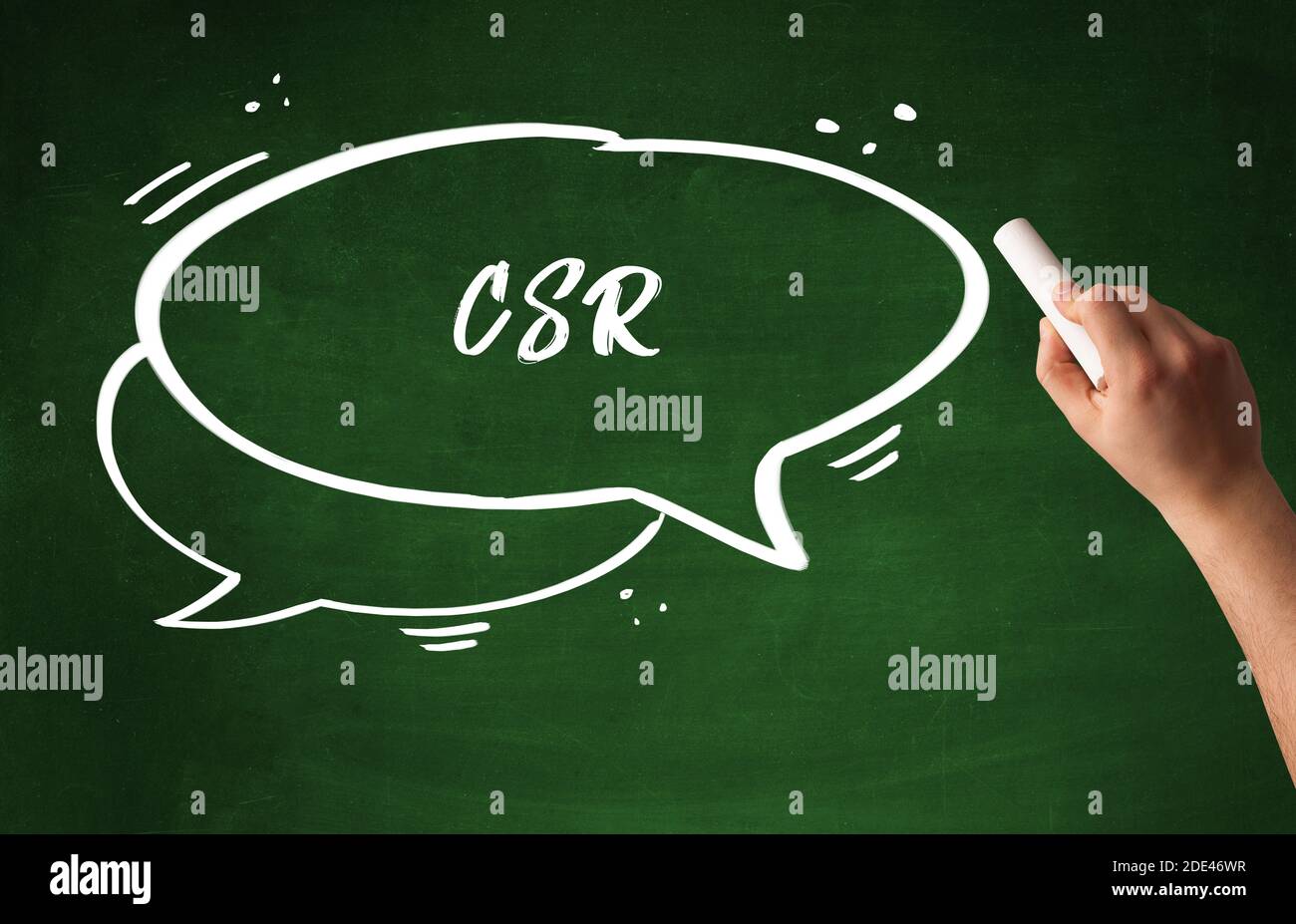 Hand drawing CSR abbreviation with white chalk on blackboard Stock ...