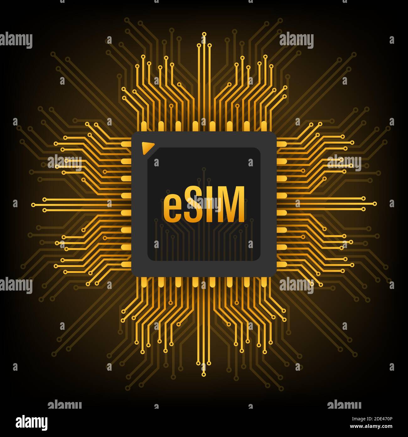 eSIM Embedded SIM card icon symbol concept. new chip mobile cellular ...