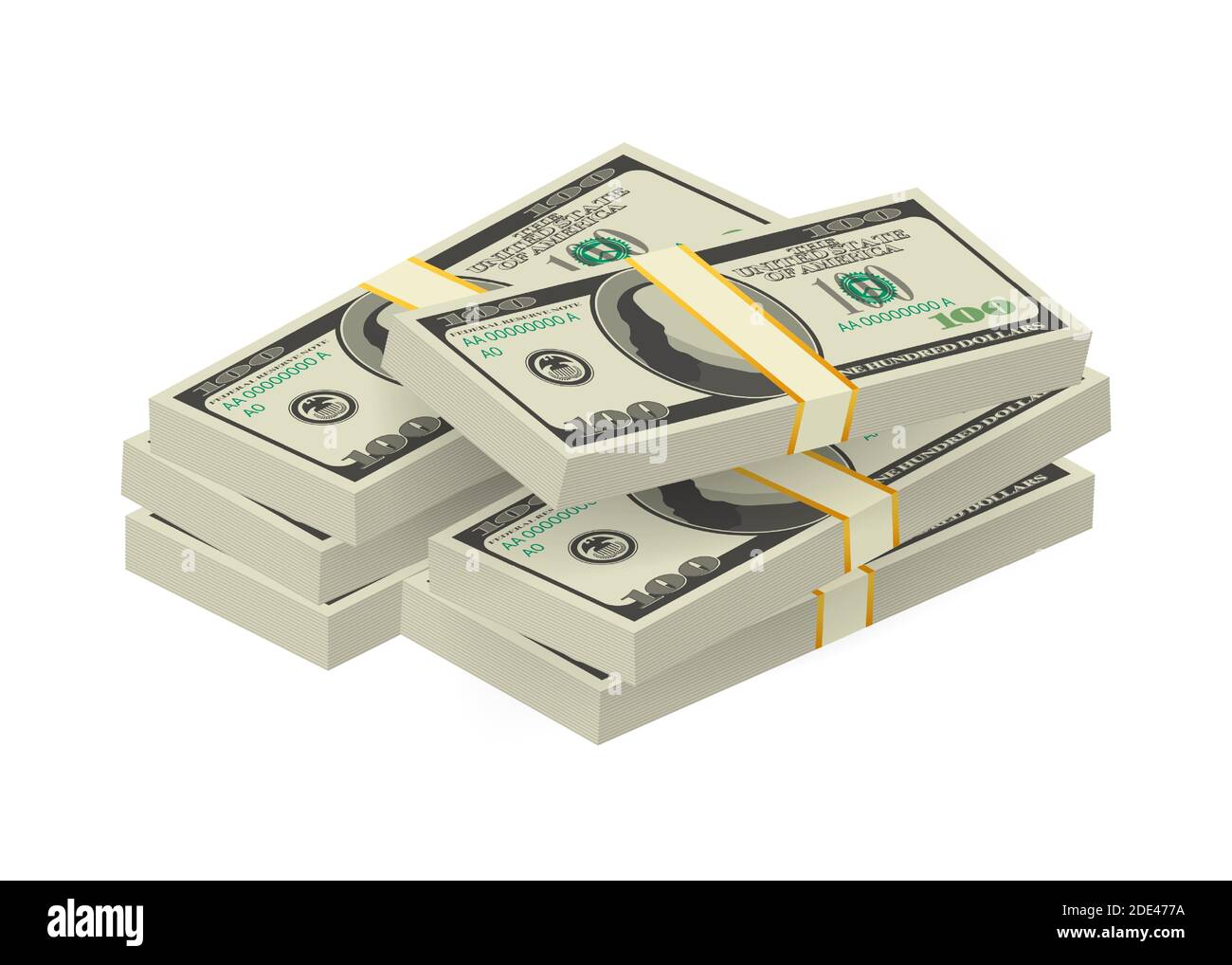 Hundred dollar bill on white background. Money. Vector stock ...