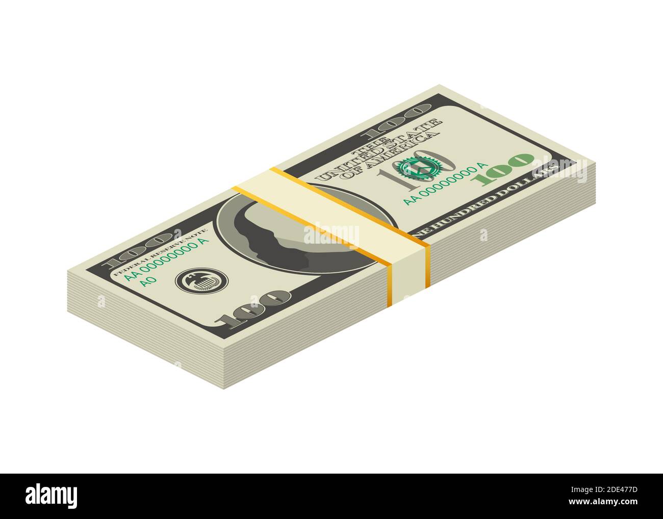 Hundred dollar bill on white background. Money. Vector stock ...